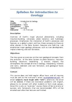 Syllabus For Ultimate Geology Series By Professor Powerpoint TPT