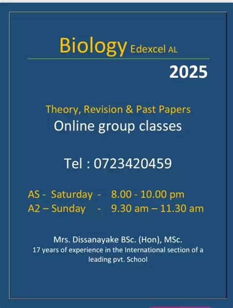 Biology Edexcel Group Classes London Al London Exams Colombo