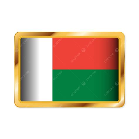 Madagascar Flag With Square Badge Vector Madagascar Madagascar Flag
