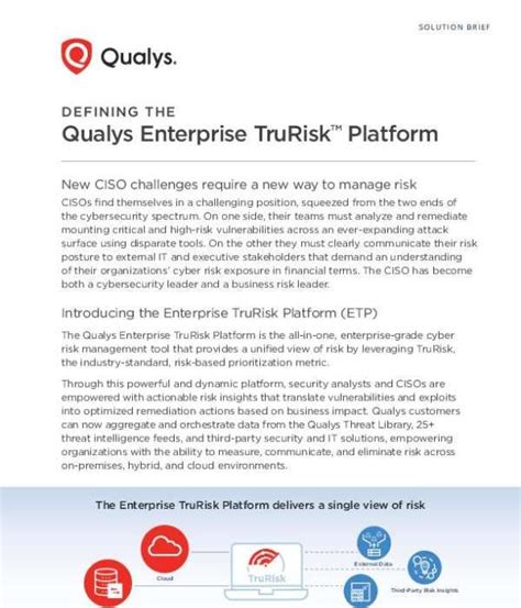 Dennis S On Linkedin Defining The Qualys Enterprise Trurisk™ Platform