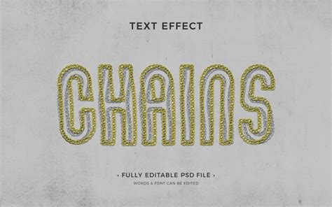 Premium Psd Chain Text Effect