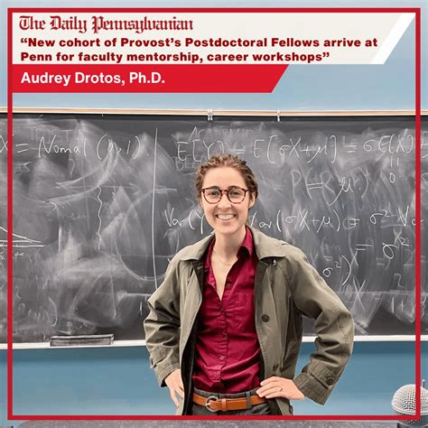University 🎉 Congrats To New Penn Provost Fellow Audrey Drotos Ph D