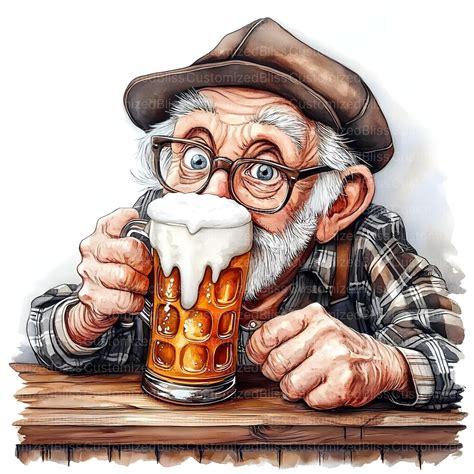 20 Funny Old Man With Beer Clipart Grandpa Clipart High Quality S