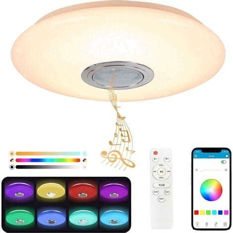 GABRIELLE W LED Ceiling Light With Bluetooth Speaker Color Changing Ceiling Light Remote