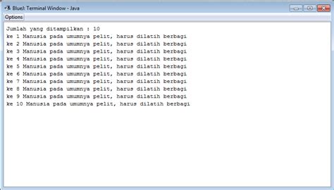 Bank Java Program Java Perulangan Menampilkan Kata Dengan Jumlah Yang Kita Tentukan Sendiri
