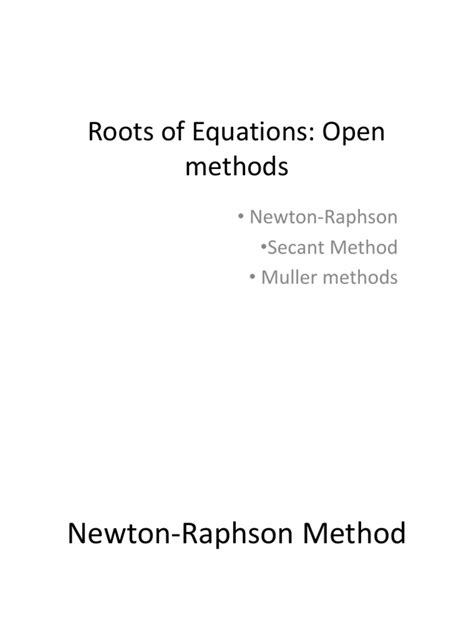 Roots Of Equations Contd Pdf Elementary Mathematics Algorithms