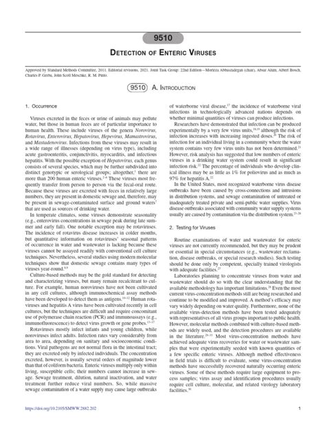 9510 Detection Of Enteric Viruses Pdf Infection Filtration