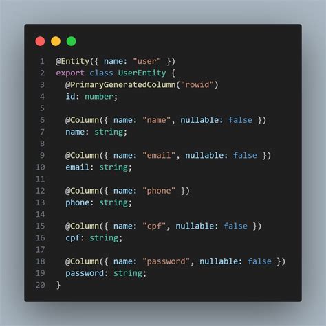Utilizando Typeorm E Nestjs Para Implementar Uma Entidade Usuario E Defini Lo Com Decorators