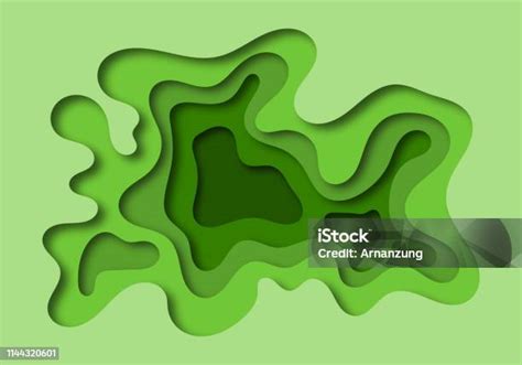 3d 초록 녹색 물결 배경입니다 종이 절단 벡터 디자인 모양 개념입니다 페이퍼커팅에 대한 스톡 벡터 아트 및 기타 이미지 페이퍼커팅 호수 0명 Istock