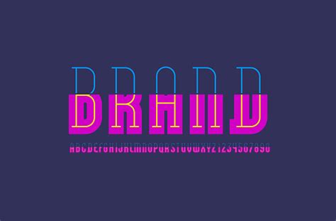 디자인 밝은 글꼴 현대 알파벳 유행 문자와 숫자 벡터 일러스트 레이 션 10eps 놀이에 대한 스톡 벡터 아트 및 기타 이미지