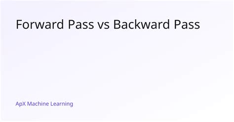 Forward Pass Vs Backward Pass