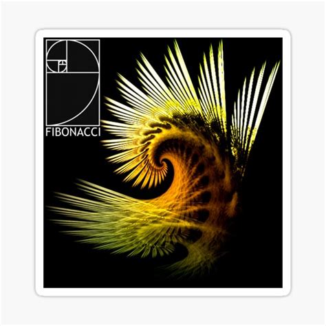 The Fibonacci Sequence Nature S Code Fibonacci Fractal Sticker By Gascondi Redbubble