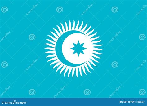Flag Of Organization Of Turkic States Ots Cooperation Council Of