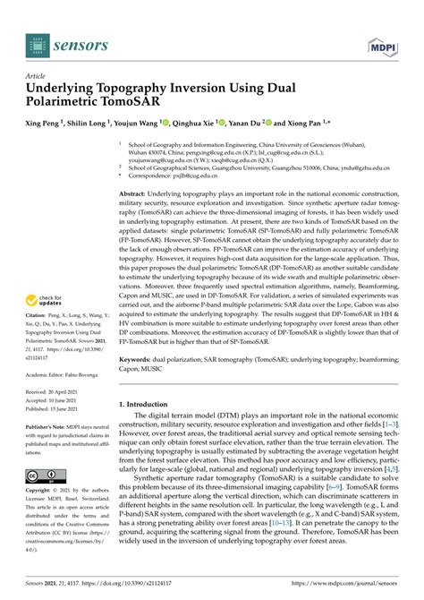 Pdf Underlying Topography Inversion Using Dual Polarimetric Tomosar