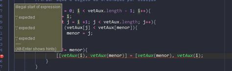 Algo De Errado No Meu Selection Sort Fica Pedindo Para Colocar Java Android Sdk Clube Do