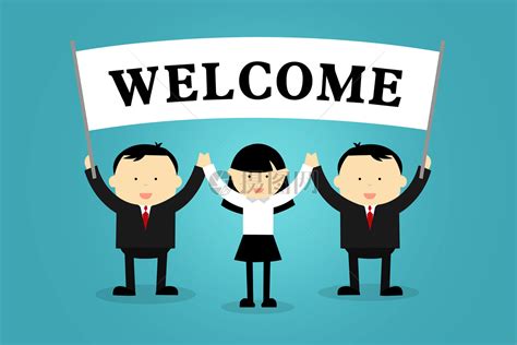 举牌欢迎的商务人士插画图片下载 正版图片400053581 摄图网