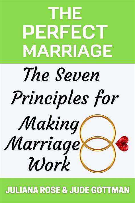 The Perfect Marriage The Seven Principles For Making Marriage Work By Juliana Rose Goodreads