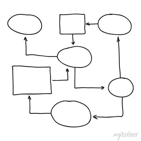 Hand Drawn Process Diagram And Hierarchy Chart Abstract Flowchart • Wall Stickers Vector