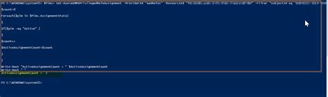 powershell how to populate activeassignmentcount for get