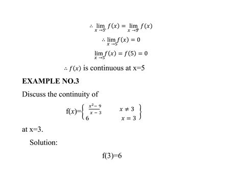 Applied Calculus Continuity And Discontinuity Of Function Ppt