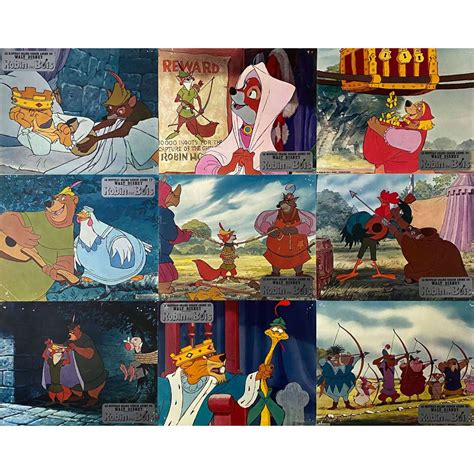Disneys Robin Hood French Lobby Cards 9x12 In 1973 X9 Set B