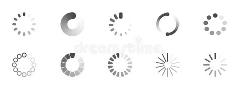 Download Sign Set Load Icons Set Load System Data Load Stock Vector Illustration Of Page