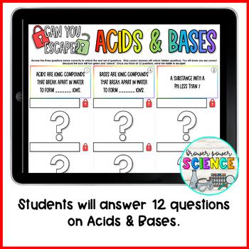 Acids And Bases Digital Activity By Brower Power Science TPT