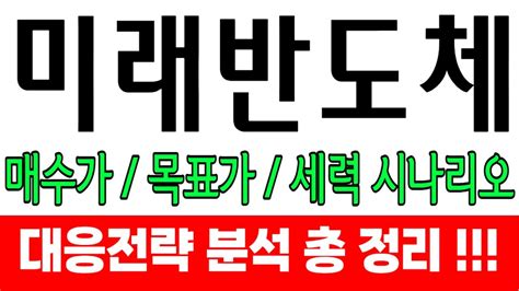 주식 미래반도체 주가전망과 대응전략 반드시 확인하세요 세력 목표가까지는 흔들리지 않아야 합니다 Youtube