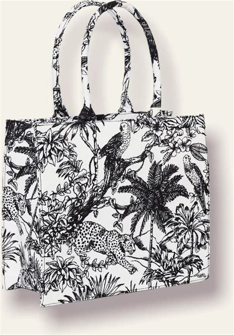 Tote Bag Jungle Fanciynl Shopper Tas Met Print Schooltas Goud Zilver