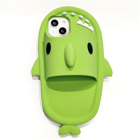 귀여운 상어슬리퍼 입체 실리콘 아이폰15 아이폰14 아이폰13 아이폰12 아이폰11 프로 맥스 Pro Max 케이스 에이블리