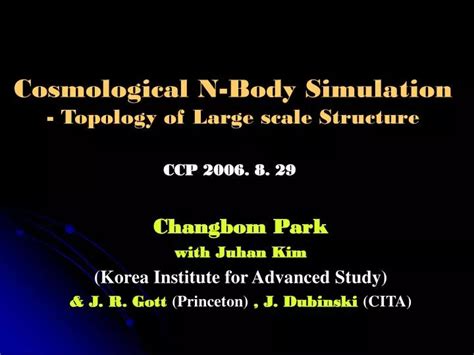 Ppt Cosmological N Body Simulation Topology Of Large Scale