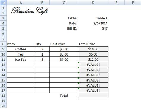 Create Invoicebill Using Vlookup Step By Step Tutorial Vba And Vb