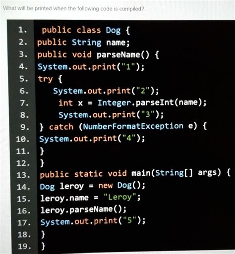 Solved What Will Be Printed When The Following Code Is