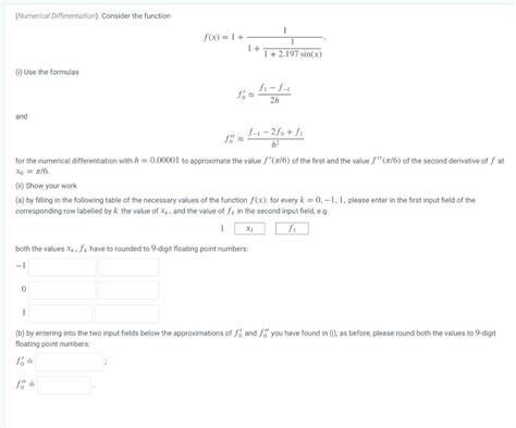 [solved] Numerical Differentiation Consider The Functi