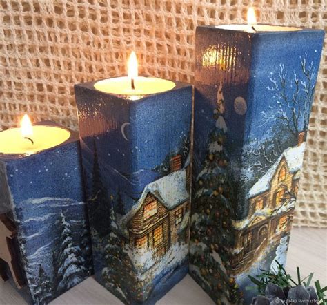 Набор подсвечников Таинственная ночь купить в интернет магазине на Ярмарке Мастеров с