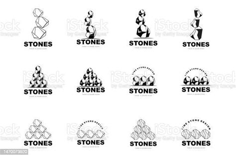 돌 아이콘 기하학 라인 스타일의 벡터 스톤 현대 미적 장식을위한 디자인 브랜드 현대 제품 간단한 아이콘 추상 미적 기하학 라인