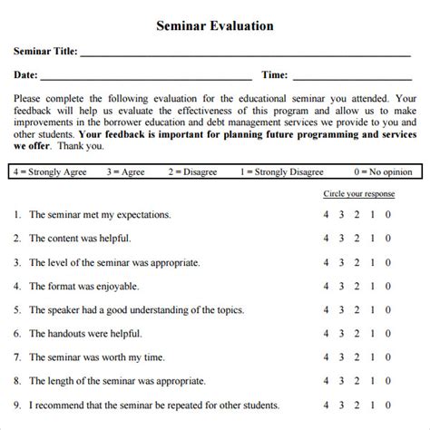 Free 10 Sample Workshop Evaluation Forms In Pdf