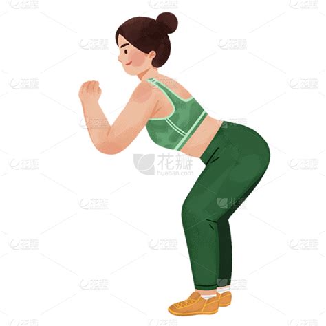 扁平风健身元素人物插画2