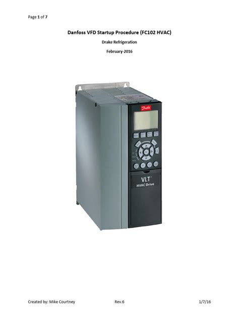 15 Danfoss Vfd Startup Procedure Rev6 Pdf