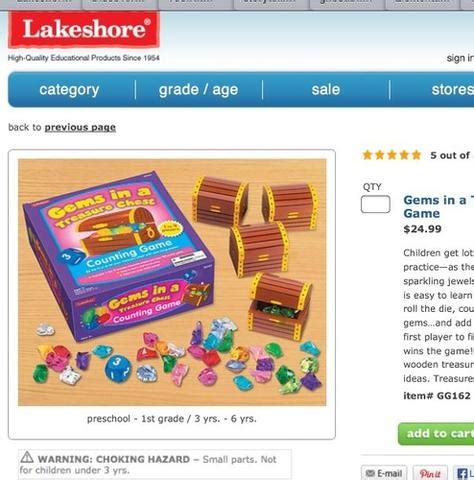 Lakeshore Learning Gems In A Treasure Chest Math Game 468827253