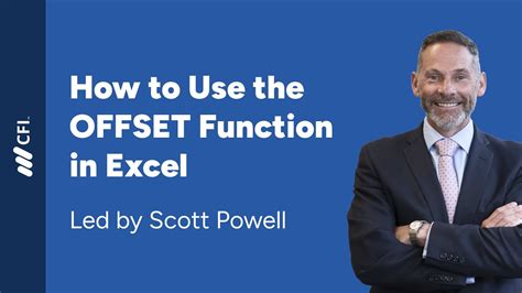 How To Use The Offset Function In Excel Youtube
