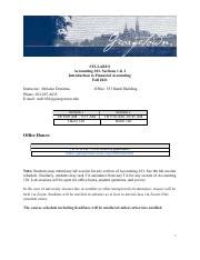 1 Syllabus Fall 2021 Pdf SYLLABUS Accounting 101 Sections 1 2 Introduction To Financial