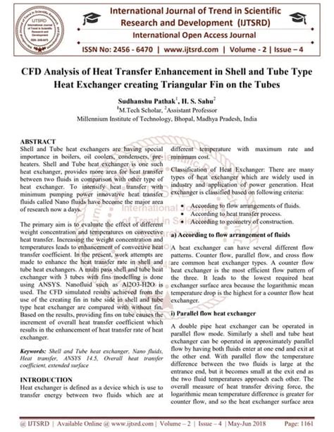 Cfd Analysis Of Heat Transfer Enhancement In Shell And Tube Type Heat