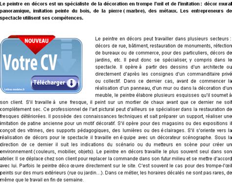 Mod Le Et Exemple De Lettre De Motivation Peintre En D Cors