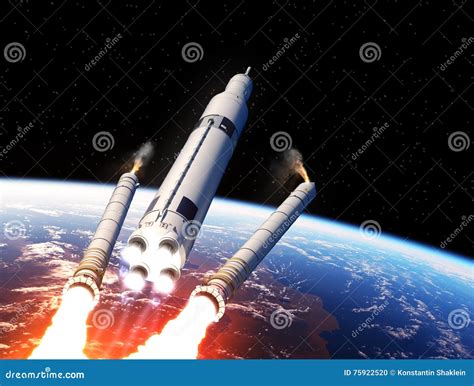 Space Launch System Solid Rocket Boosters Separation Over The Earth