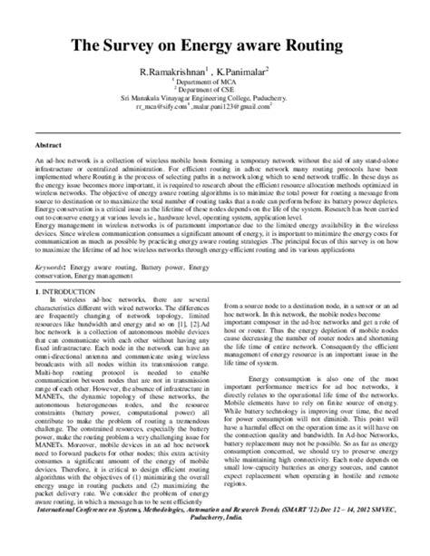 Pdf The Survey On Energy Aware Routing