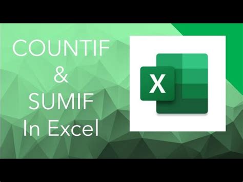 How To Use COUNTIF And SUMIF In EXCEL YouTube