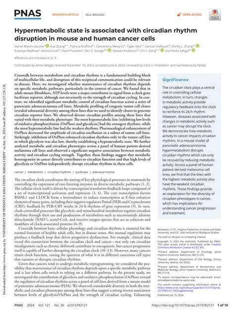 Pdf Hypermetabolic State Is Associated With Circadian Rhythm Disruption In Mouse And Human
