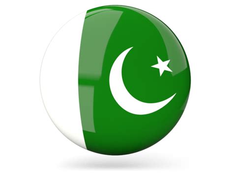 Glossy Round Icon Illustration Of Flag Of Pakistan