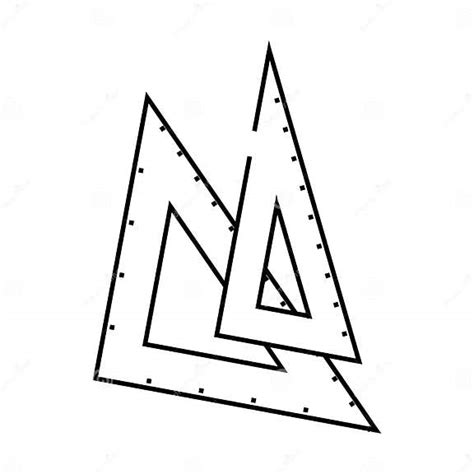 Drafting Triangle Architectural Drafter Line Icon Vector Illustration
